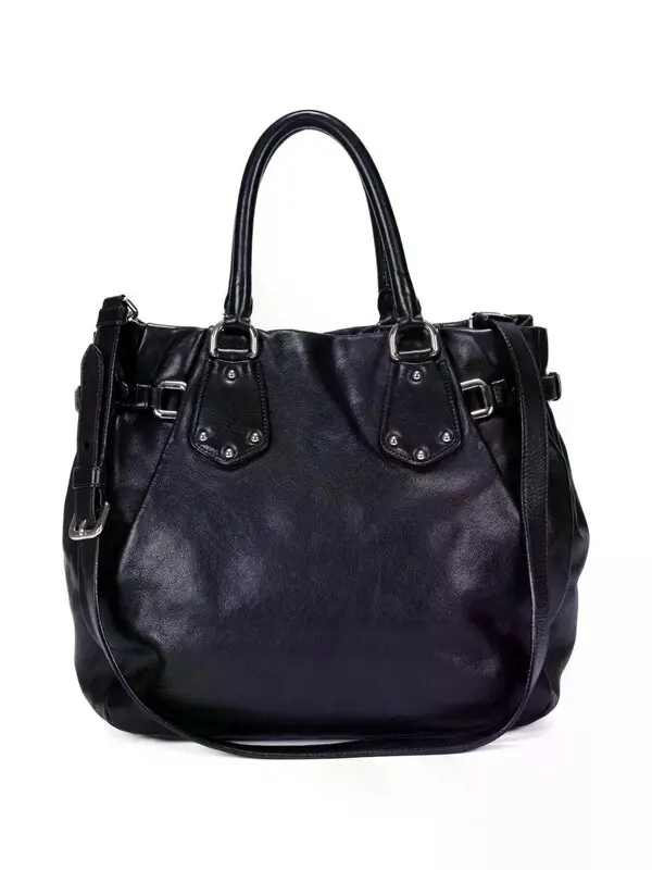 Prada Belt Detail Leather Tote Bag