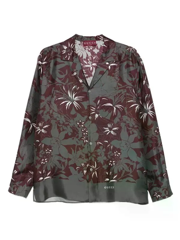 Gucci Floral-print Long-sleeve Shirt
