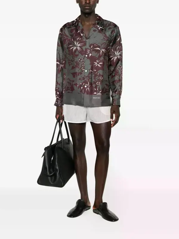 Gucci Floral-print Long-sleeve Shirt