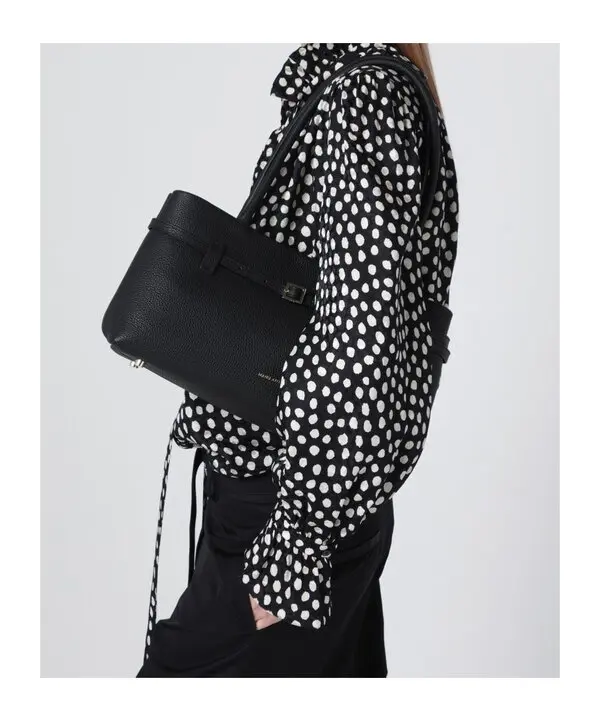 Manu Atelier Buckled Shoulder Tote Bag - Black