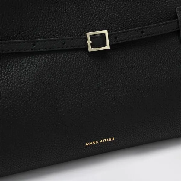 Manu Atelier Buckled Shoulder Tote Bag - Black