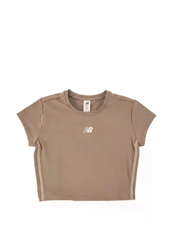 NEW BALANCE Harmony Fitted T-shirt With Logo Detail - Neutrals