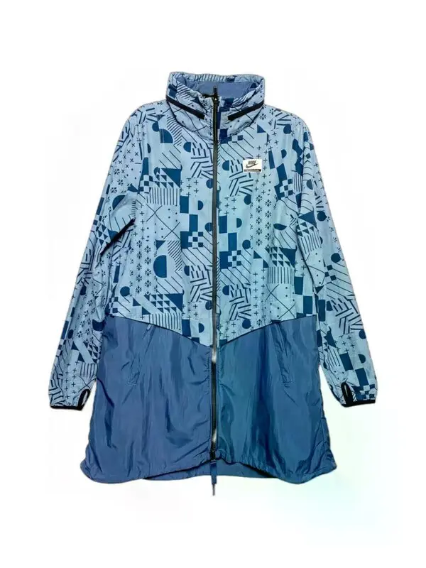Nike Geometric Print Full-zip Parka Jacket - Blue