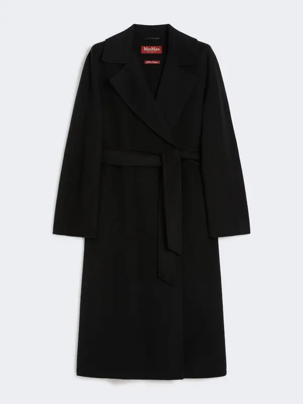 Max Mara Wool, Cashmere And Silk Long Wrap Coat - Black