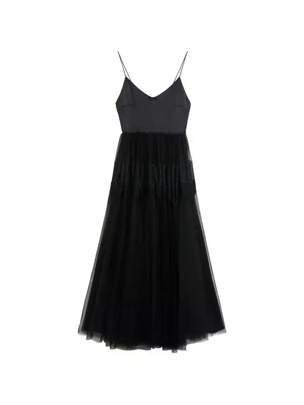 Viktor & Rolf Tulle Lace-trim Maxi Dress - Black