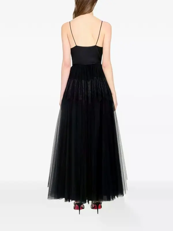 Viktor & Rolf Tulle Lace-trim Maxi Dress