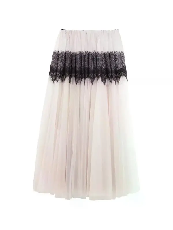 Viktor & Rolf Tulle Lace-trim Maxi Skirt - Neutrals