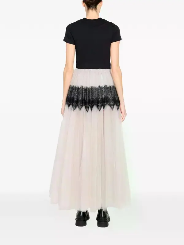 Viktor & Rolf Tulle Lace-trim Maxi Skirt