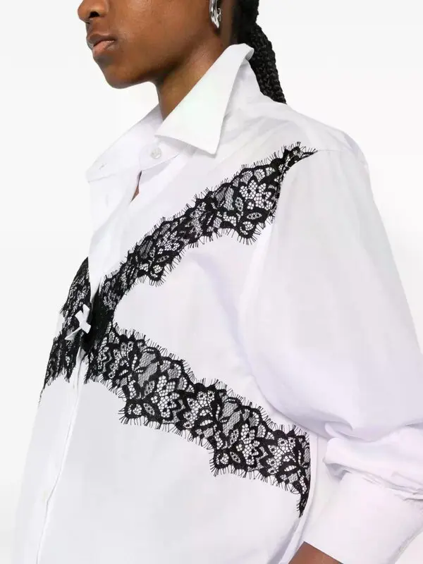 Viktor & Rolf Lace-trimmed Bow Detail Shirt