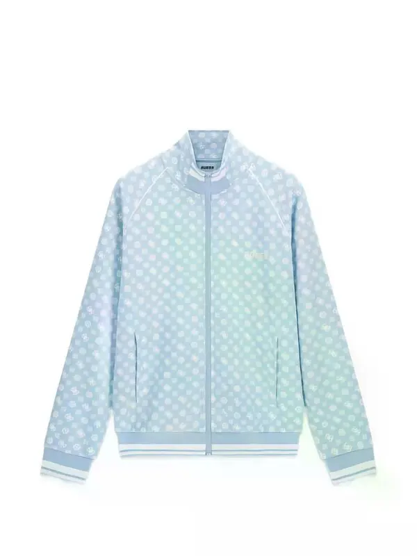 Guess Light Patterned Zip-up Sweatshirt - Blue