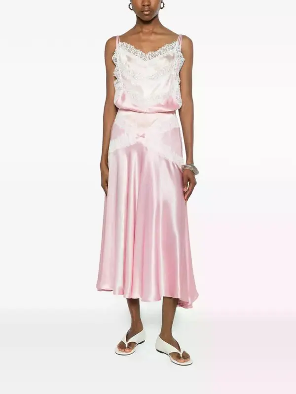 Viktor & Rolf Silk Satin Blouse With Lace Trim