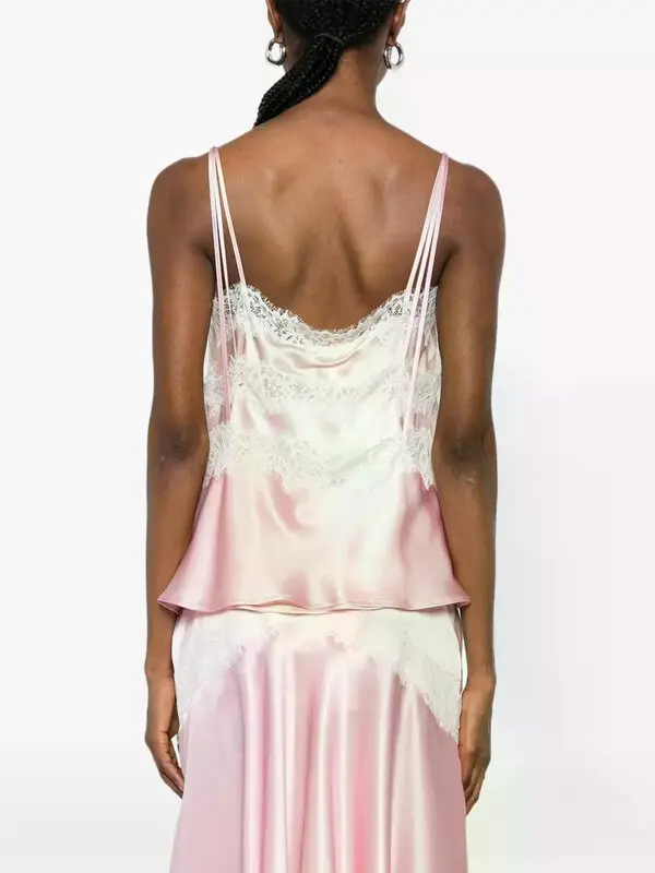 Viktor & Rolf Silk Satin Blouse With Lace Trim