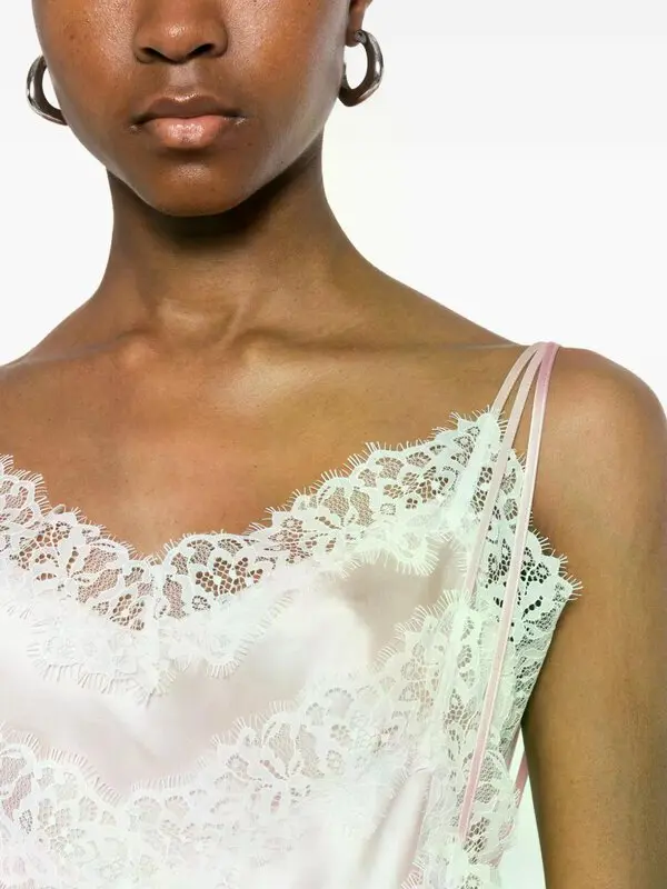 Viktor & Rolf Silk Satin Blouse With Lace Trim