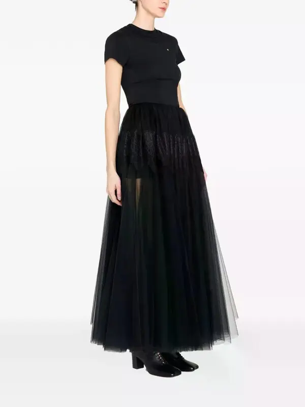 Viktor & Rolf Tulle Lace Insert Maxi Skirt