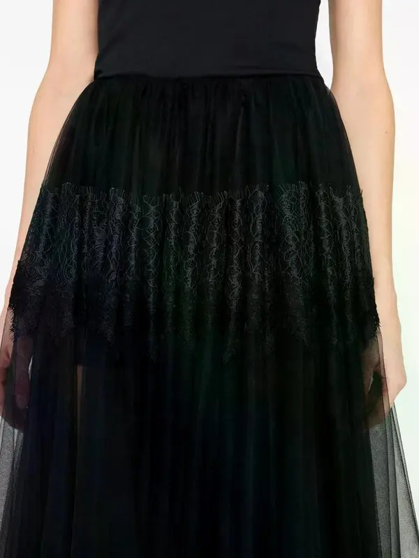 Viktor & Rolf Tulle Lace Insert Maxi Skirt