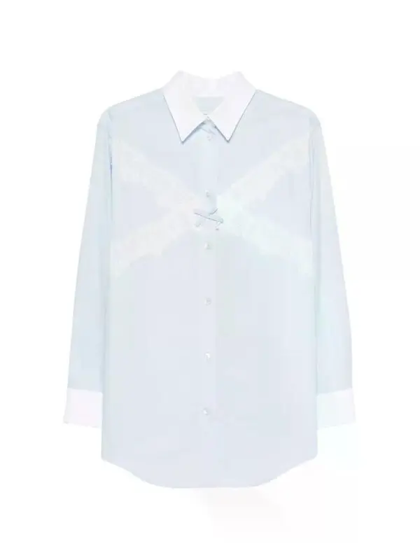 Viktor & Rolf Lace-trimmed Bow Detail Shirt - Blue