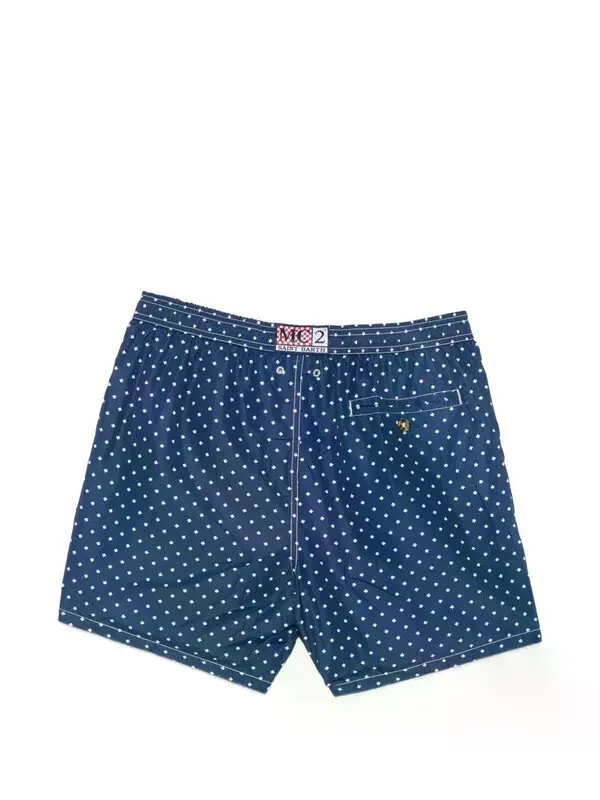 MC2 SAINT BARTH Fish-print Drawstring Swim Shorts - Blue