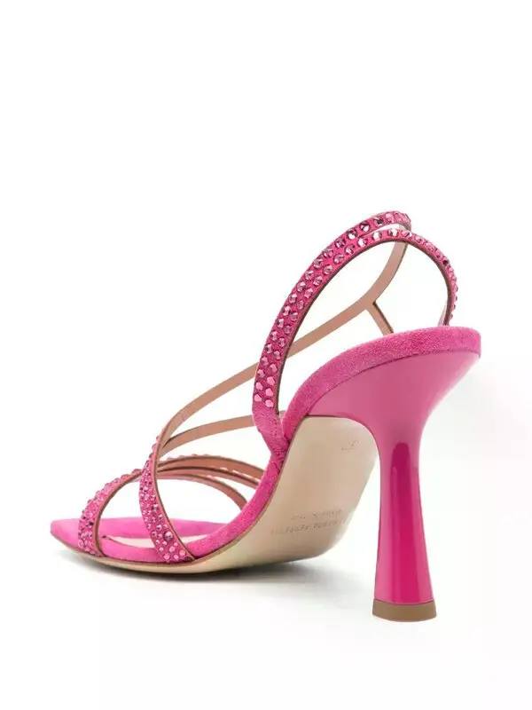 Alberta Ferretti Calf-leather Sandals With Rhinestone Embellishment