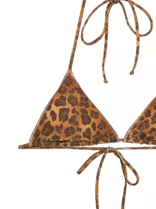 MC2 SAINT BARTH Leopard-print Glitter Bikini - Neutrals
