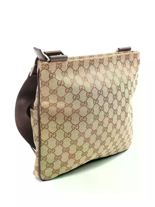 Gucci Gg Monogram Canvas Shoulder Bag - Brown