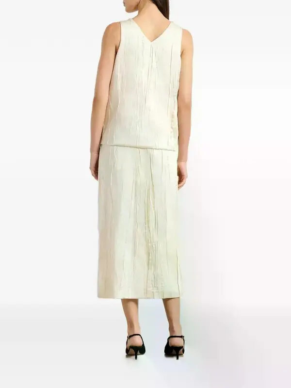 Brandon Maxwell Crinkled-pleat Tank Top With Gold-tone Hardware