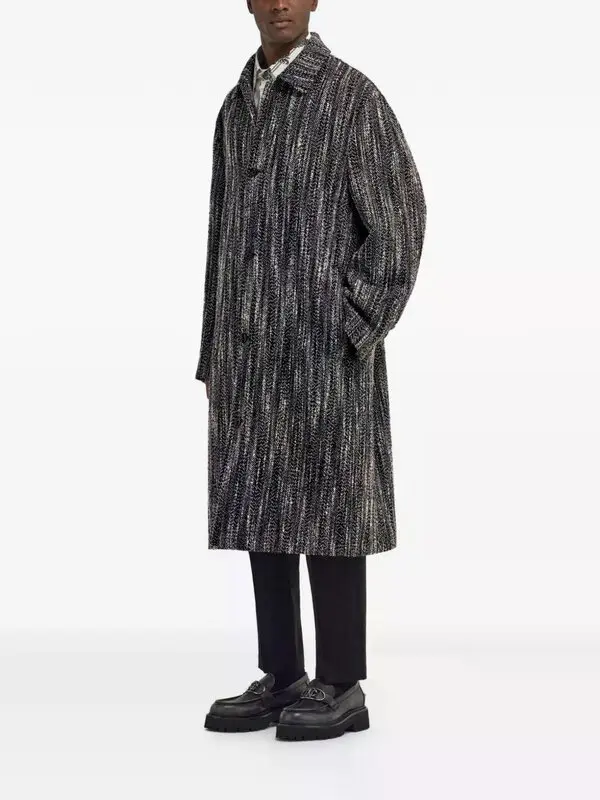 Roberto Cavalli Tweed Effect Single-breasted Coat
