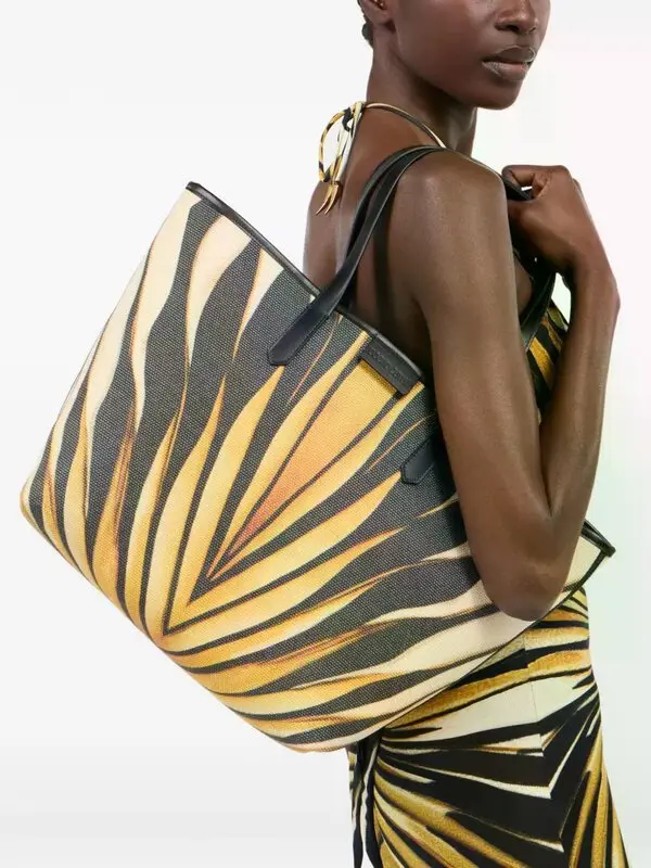Roberto Cavalli Tiger-print Logo Patch Tote Bag