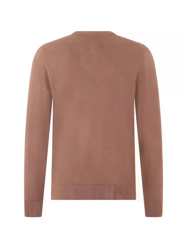 Fedeli Round Neck Fine Knit Sweater - Brown