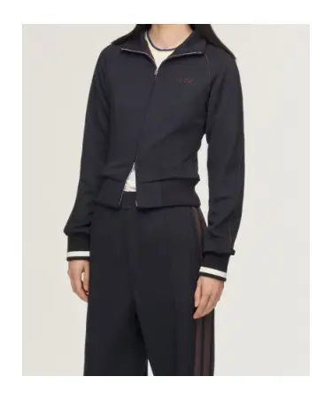 Y3 X Wales Bonner Logo Embroidered Zip-up Jacket