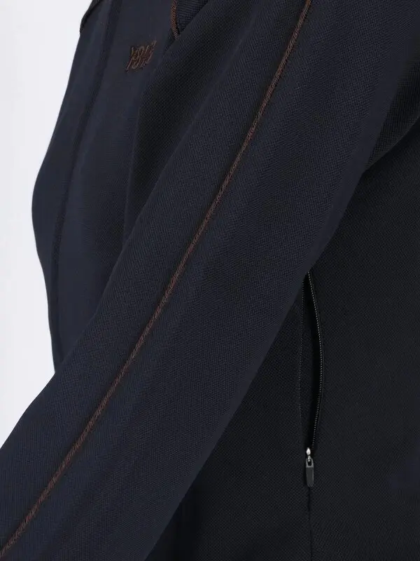 Y3 Logo Embroidered Zip-up Sweatshirt