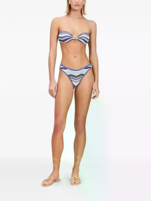 DEVON Chevron-knit Bandeau Bikini
