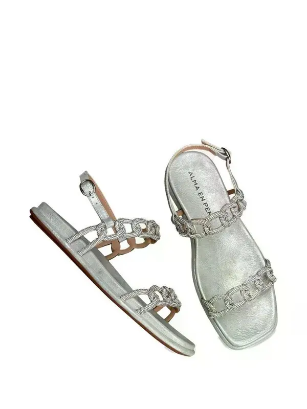 ALMA EN PENA Crystal-embellished Chain-link Sandals