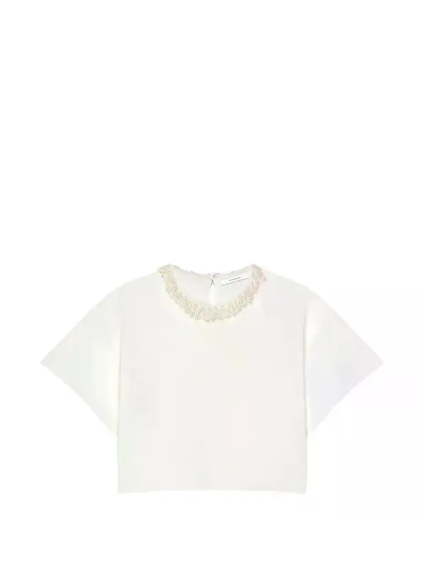 Givenchy Pearl-embellished Cropped T-shirt