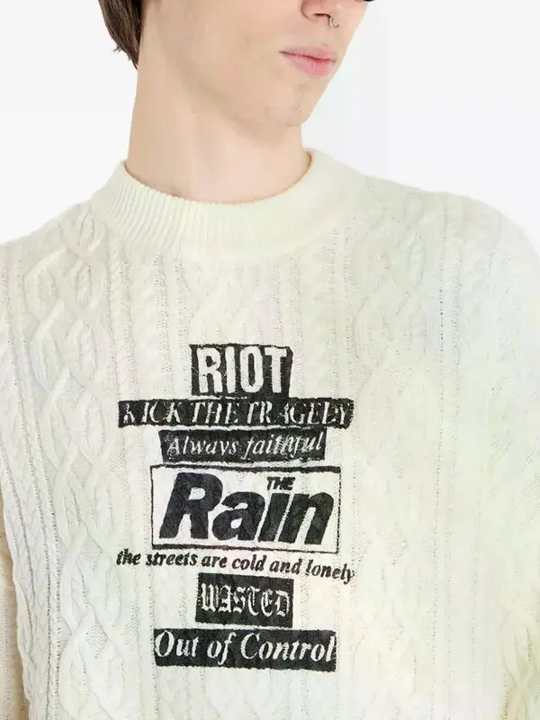 WASTED Rain Cable-knit Sweater