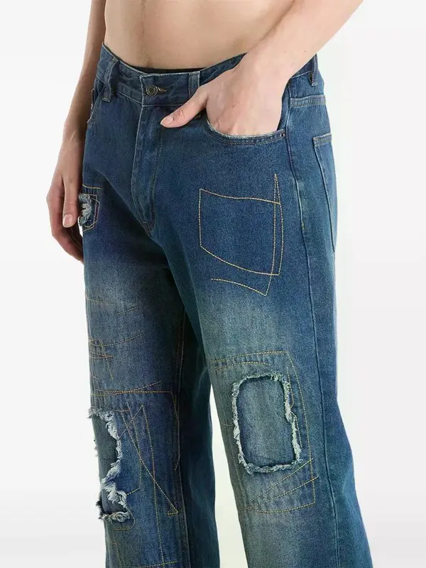 WASTED Cotton Straight-leg Jeans