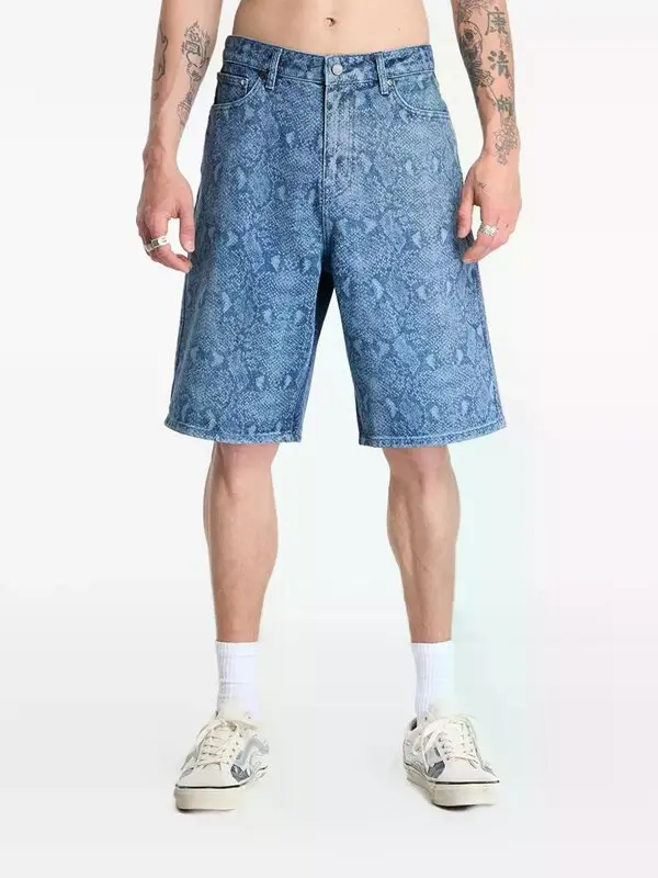 DAILY PAPER Snake-effect Laser-cut Shorts