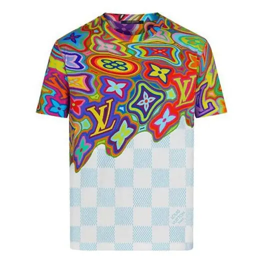 LOUIS VUITTON Ss21 Monogram Dissolved Printed Crewneck Pullover Short Sleeve For Floral - Multi-color