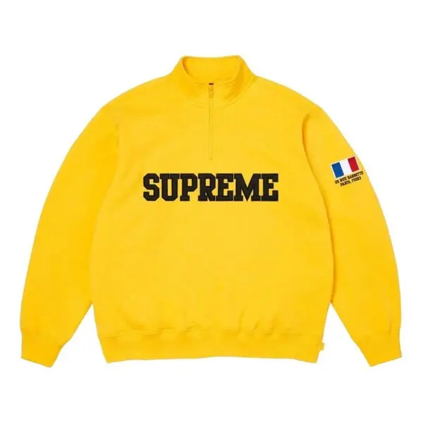 Supreme Ss26 Shop Flag Half Zip Pullover - Yellow