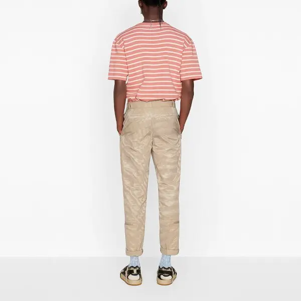 Dior Ss21 Stripe Letter Pattern Round Collar Male
