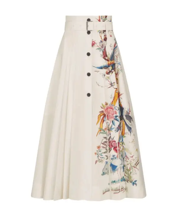 Dior Buttoned Mid-length Skirt With Jardin D'hiver Print - No