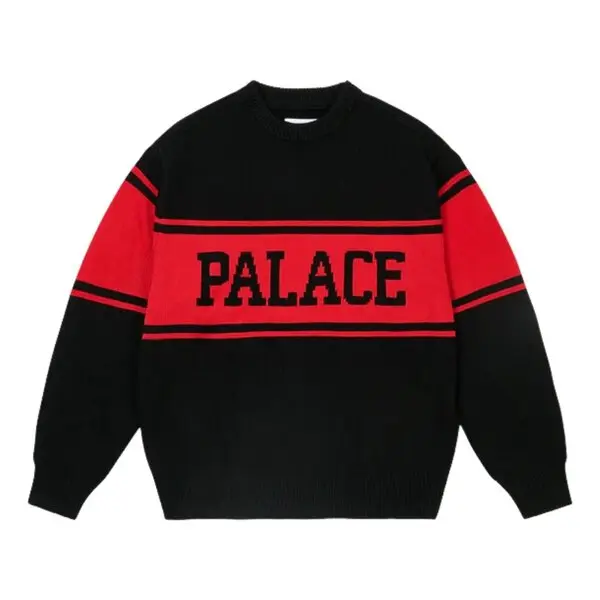 PALACE College Stripe Knit Pullover - Black