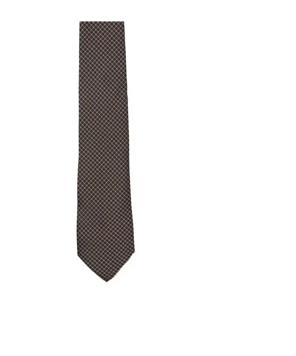 Canali Geometric-pattern Floral-motif Tie - Black