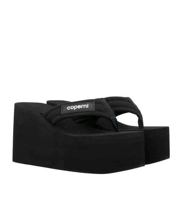 Coperni Logo Patch Wedge Platform Sandals