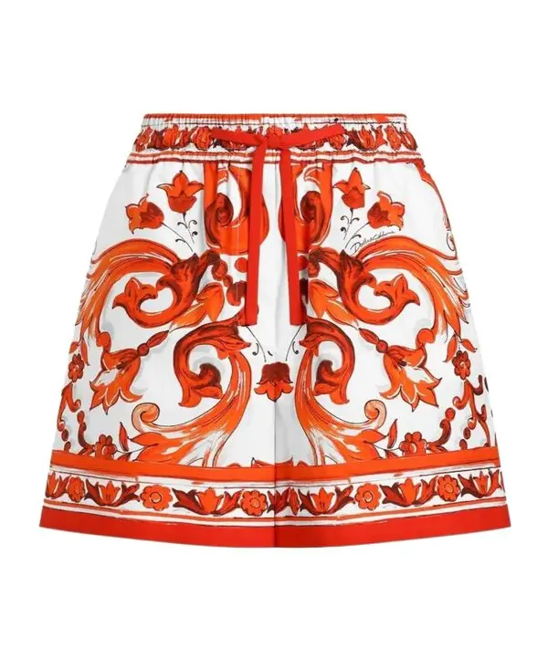 Dolce & Gabbana Printed Drawstring Shorts - Red
