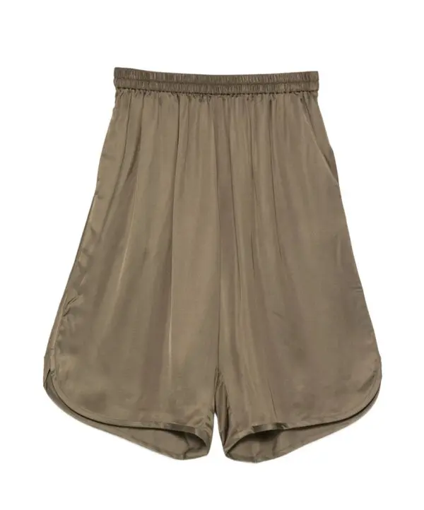 THE FRANKIE SHOP Elastic Waist Shorts With Curved Hem - No