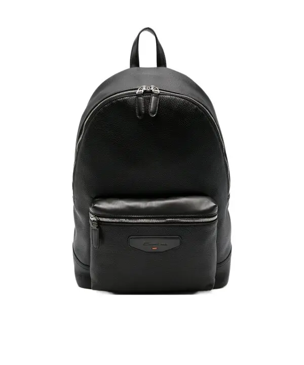 Santoni Zip-closure Backpack - Black