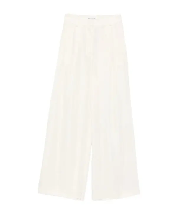 THE FRANKIE SHOP Pleated Wide-leg Trousers - White