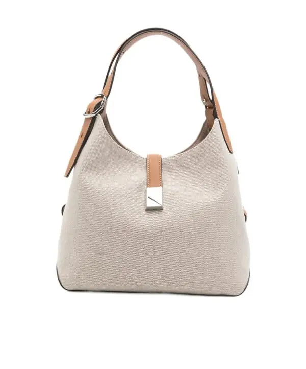 Kate Spade New York Canvas Tote Bag With Leather Trim - Beige