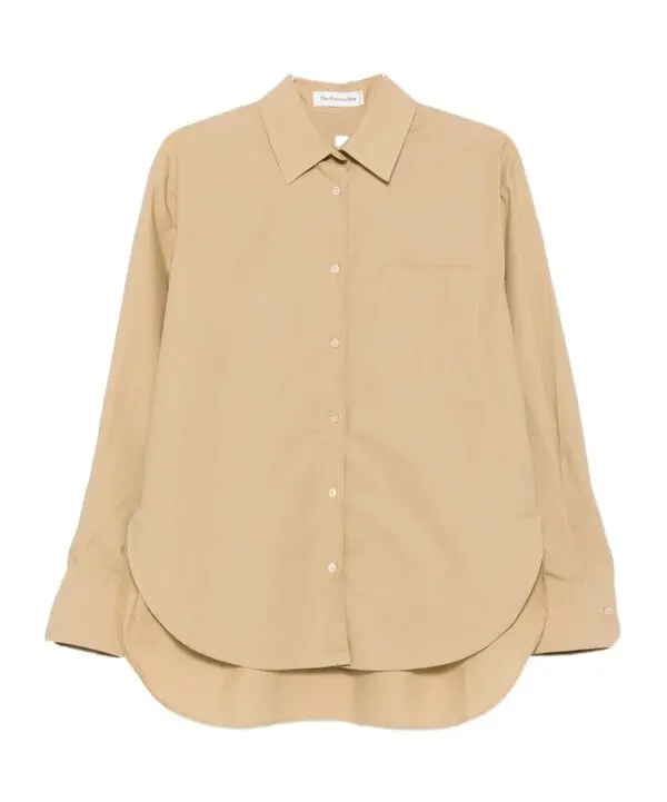 THE FRANKIE SHOP Long Sleeve Classic Collar Shirt - Nude
