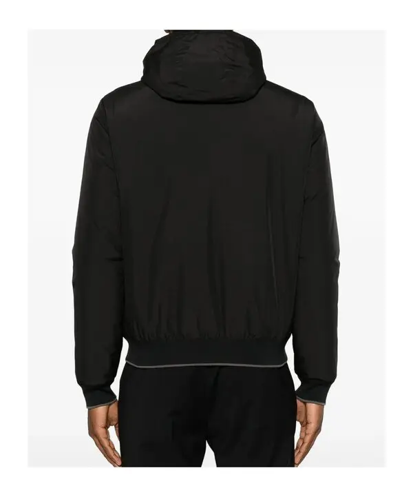 MOORER Hooded Zip-up Casual Jacket - Black